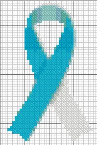 Cervical Cancer Ribbon Cross Stitch Pattern - Cancer Fundraiser & Easy ...