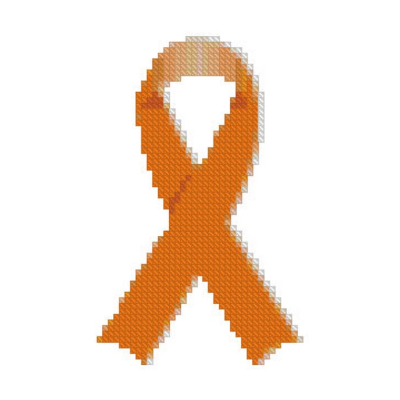 Leukemia Cancer Ribbon Cross Stitch Pattern - Cancer Fundraiser & Easy ...