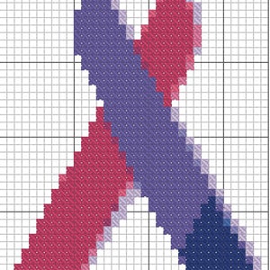 Thyroid Cancer Ribbon Cross Stitch Pattern Cancer Fundraiser & Easy ...