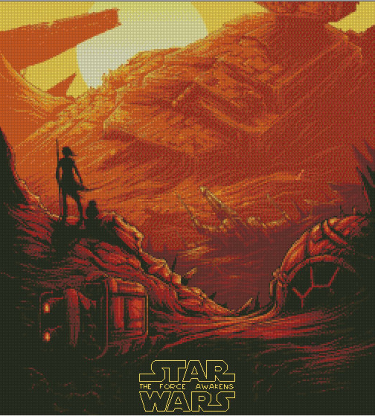 Star Wars the Force Awakens Rey Poster Cross Stitch Pattern - Etsy