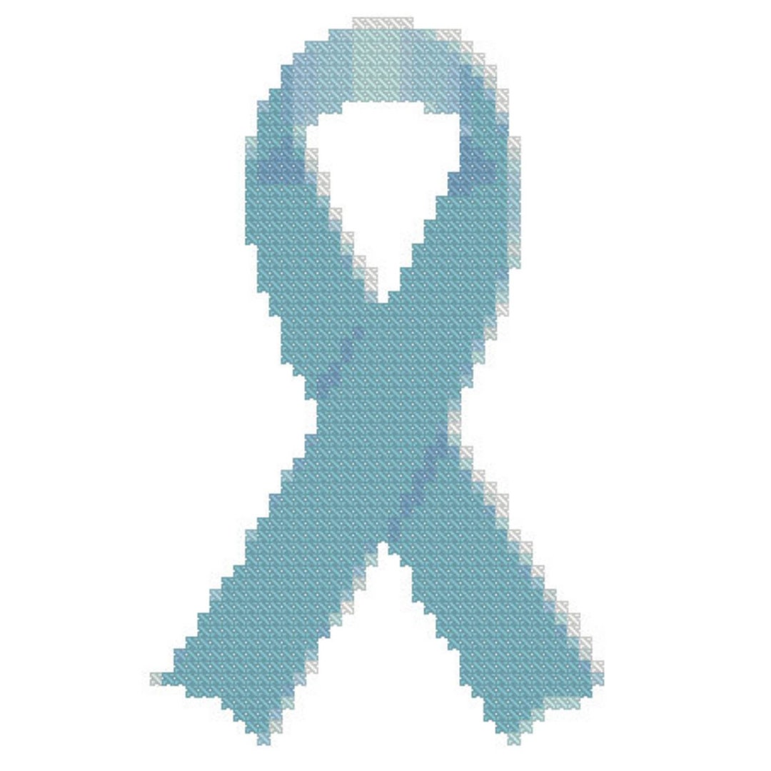 Prostate Cancer Ribbon Cross Stitch Pattern - Cancer Fundraiser & Easy ...