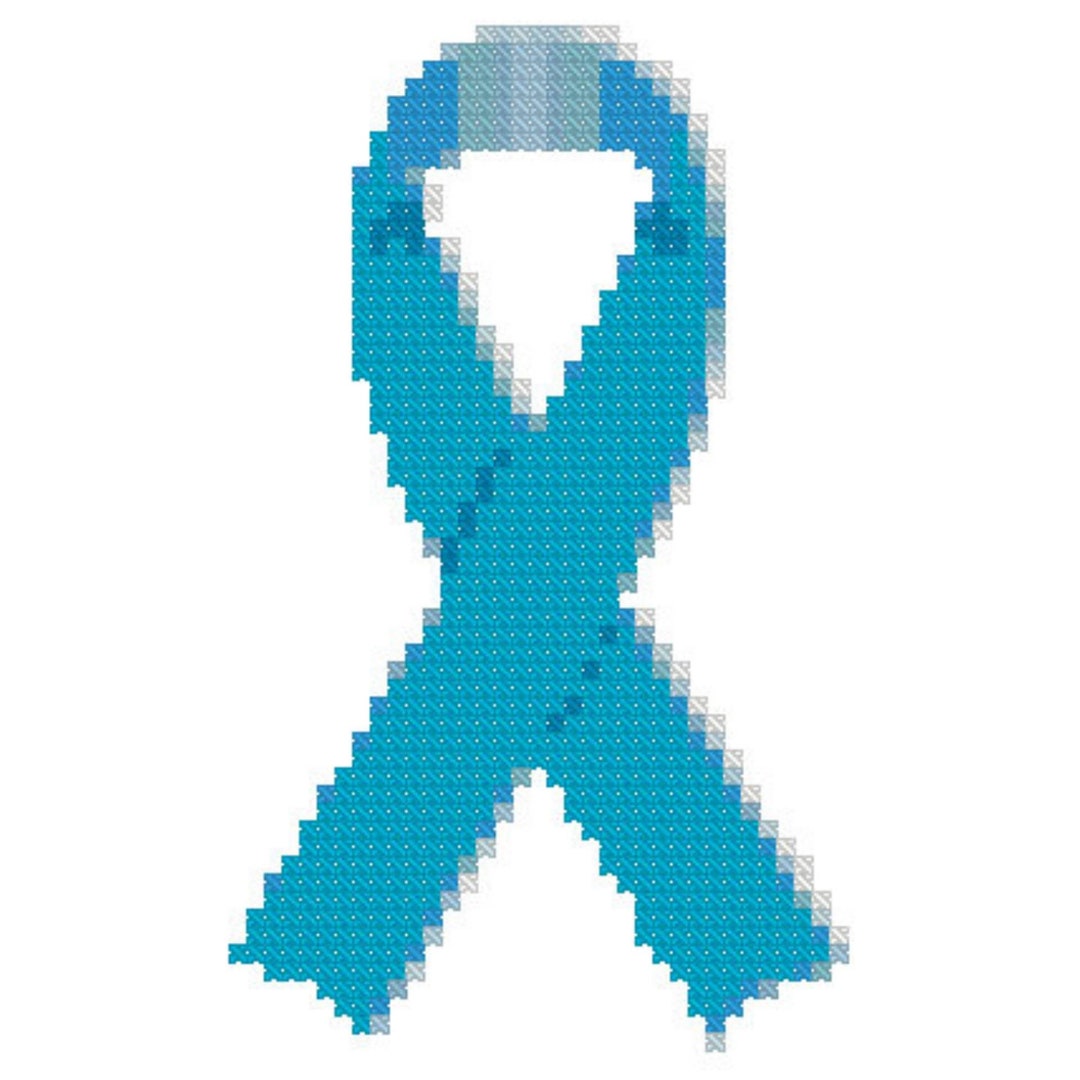 Colon Cancer Ribbon Cross Stitch Pattern - Cancer Fundraiser & Easy ...