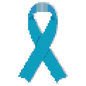 Colon Cancer Ribbon Cross Stitch Pattern - Cancer Fundraiser & Easy ...