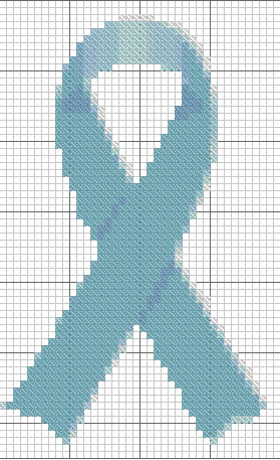 Prostate Cancer Ribbon Cross Stitch Pattern - Cancer Fundraiser & Easy ...