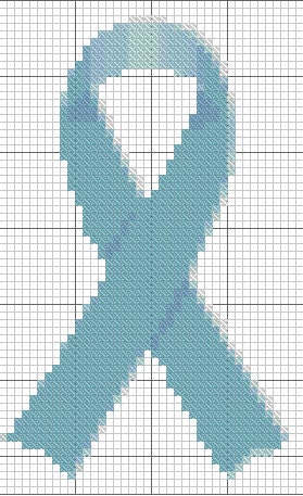 Prostate Cancer Ribbon Cross Stitch Pattern - Cancer Fundraiser & Easy ...