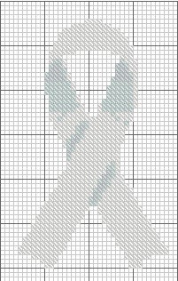 Lung Cancer Ribbon Cross Stitch Pattern - Cancer Fundraiser & Easy ...