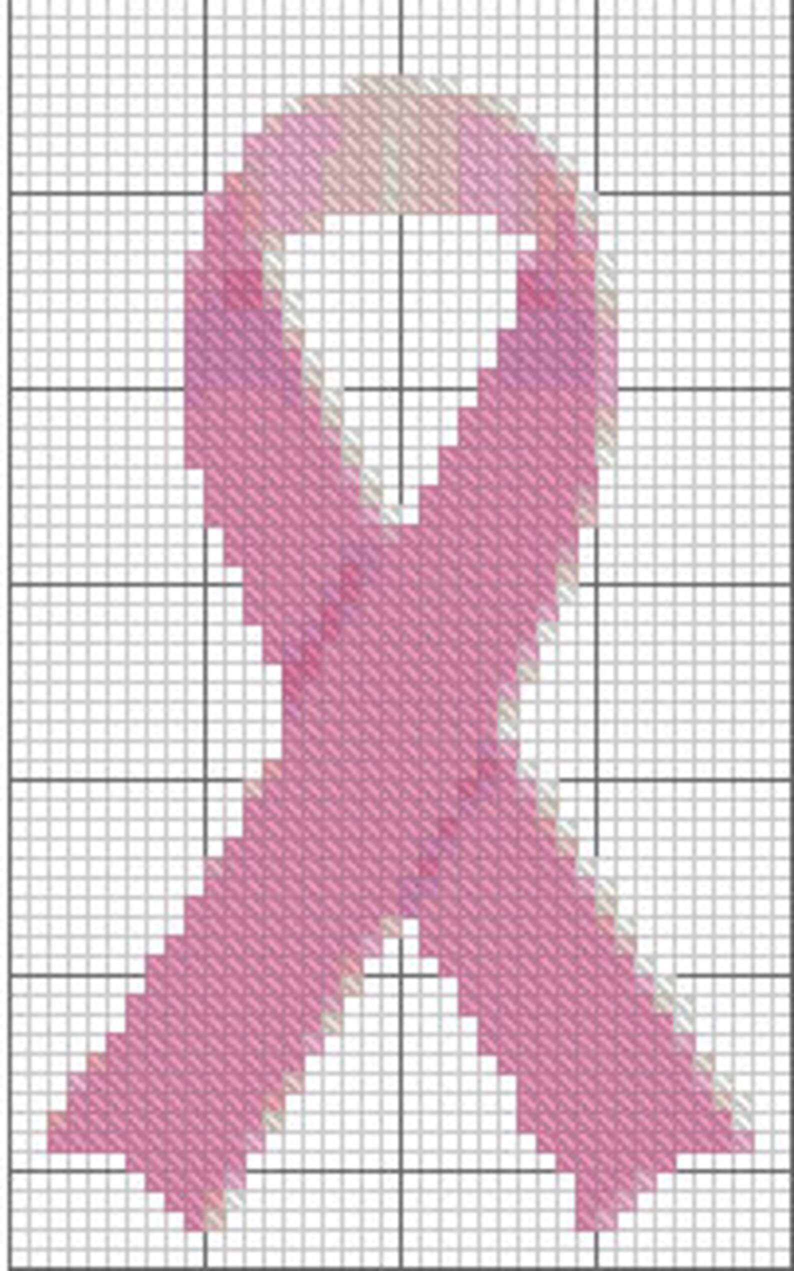 Breast Cancer Ribbon Cross Stitch Pattern - Cancer Fundraiser & Easy ...