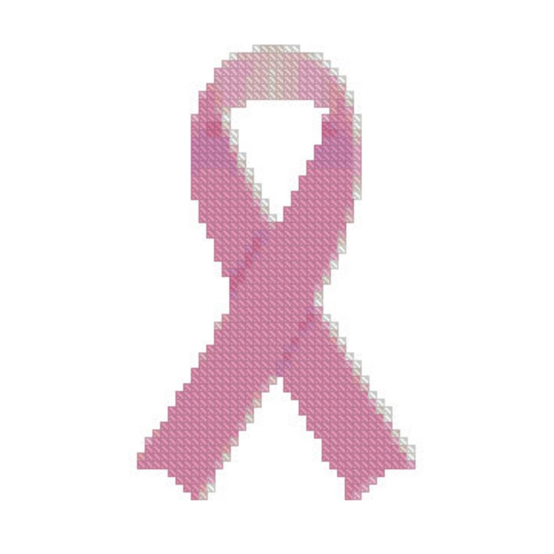 Breast Cancer Ribbon Cross Stitch Pattern - Cancer Fundraiser & Easy ...