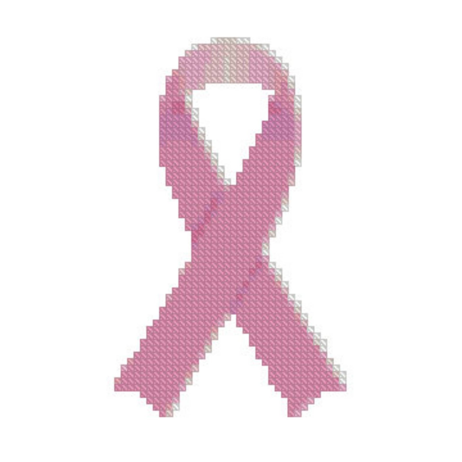 Breast Cancer Ribbon Cross Stitch Pattern - Cancer Fundraiser & Easy ...