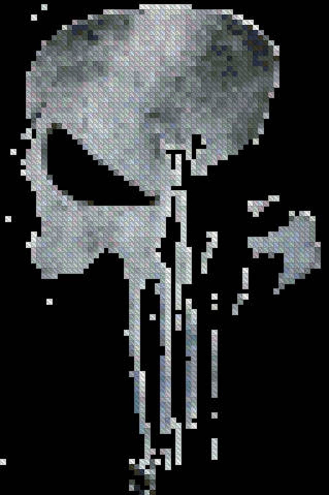 Punisher Skull Cross Stitch Pattern - EASY PATTERN - Etsy