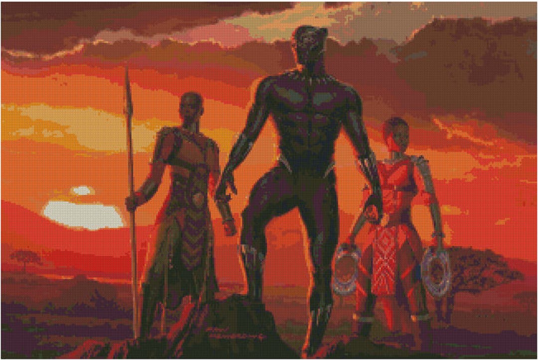 Black Panther Wakanda Sunset Concept Cross Stitch Pattern - Etsy