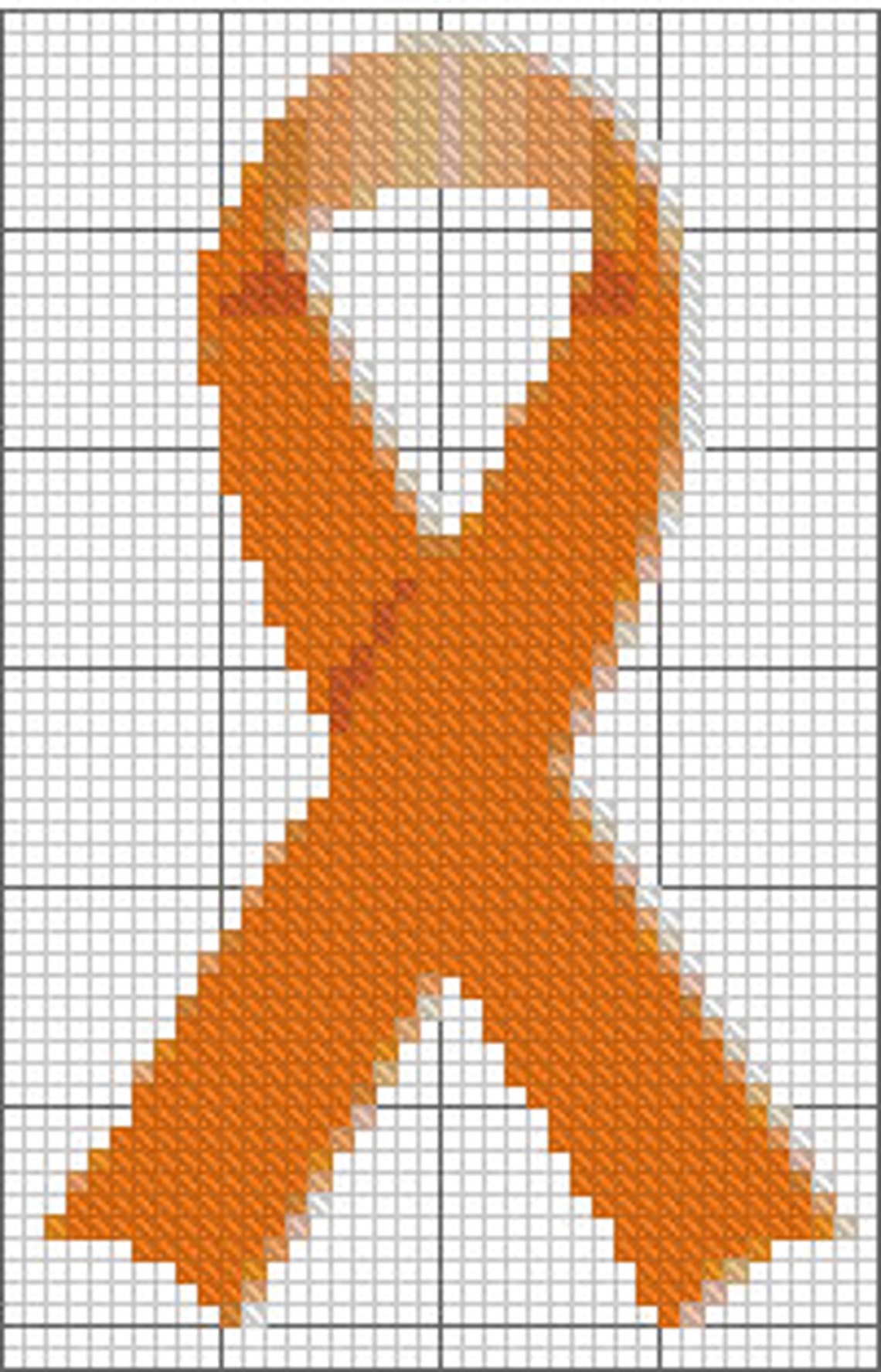 Leukemia Cancer Ribbon Cross Stitch Pattern Cancer Fundraiser & Easy ...