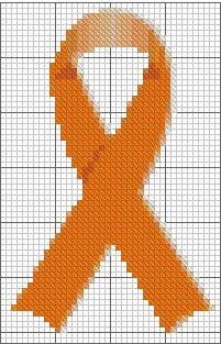 Leukemia Cancer Ribbon Cross Stitch Pattern - Cancer Fundraiser & Easy ...