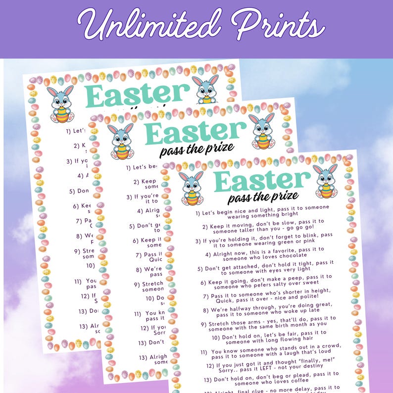 Easter Gift Pass Game - Fun Poem, Printable Easter Game, Fun & Festive ...