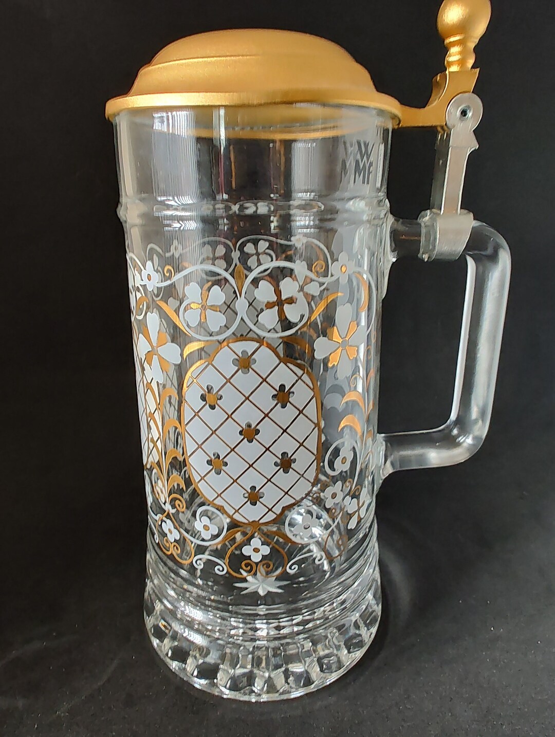 Rare WMF German ALWE Beer Stein With 24K Gold Plated Pewter Lid - Etsy