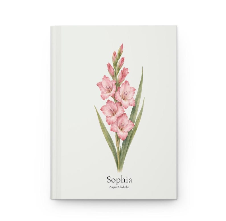Personalized Birth Flower Journal Custom Name Hardcover Notebook Birth ...
