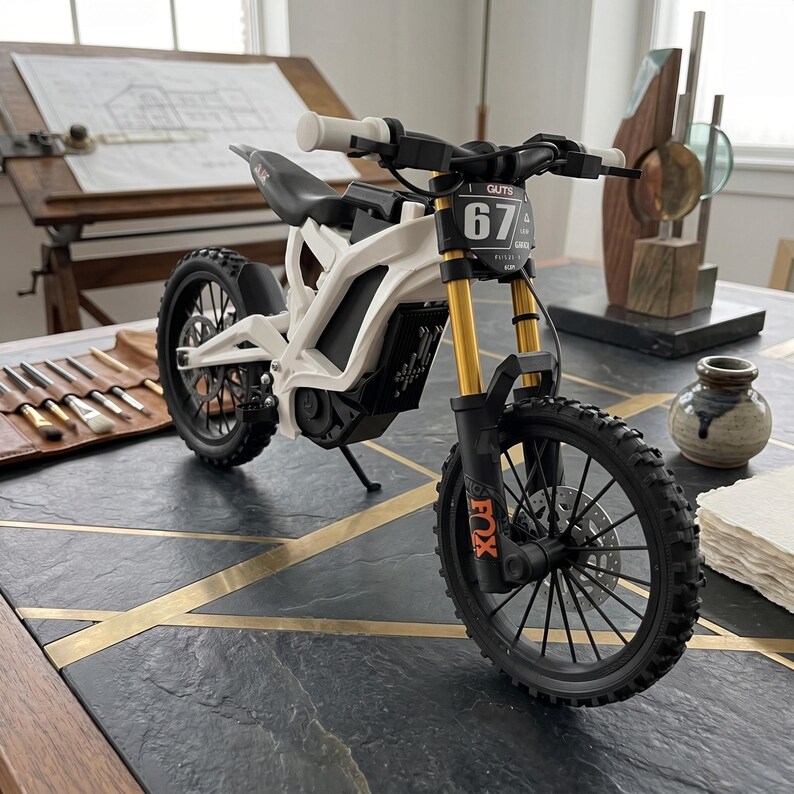 Electric Off-road Bike Scale Model Full Suspension E-moto 3D Model .STL ...