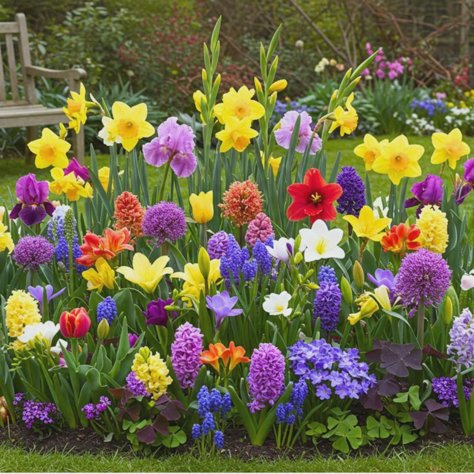 50 Spring Flower Bulbs – Easy-to-grow Perennial Garden Mix | Vibrant ...