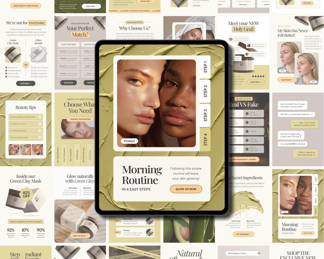 Beauty Editable Email Templates Canva & Figma | Skincare Newsletters ...