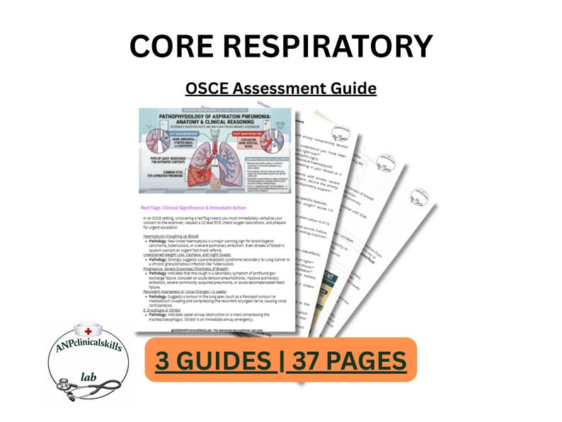 Core Respiratory Assessment OSCE Bundle | Respiratory, Cough ...