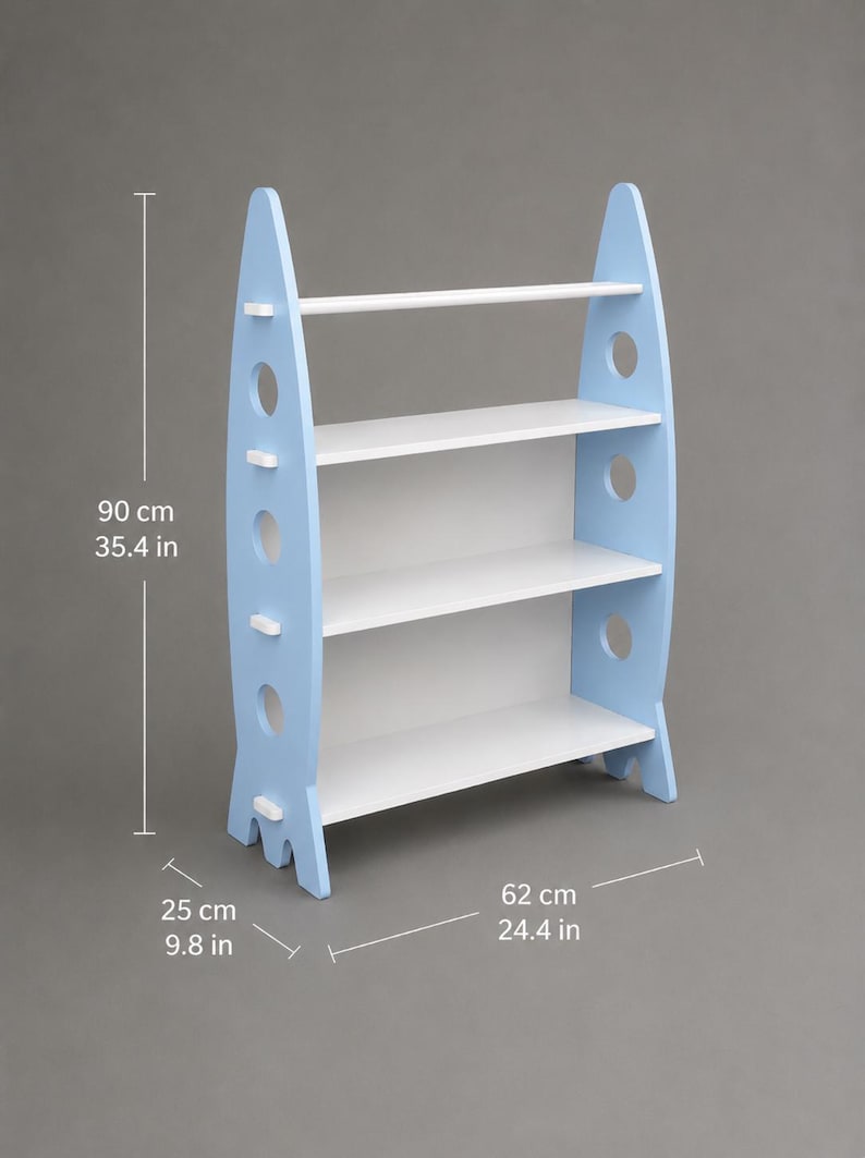 Blue Rocket Montessori Shelf – Wooden Kids Organizer, Toy Storage, Book ...