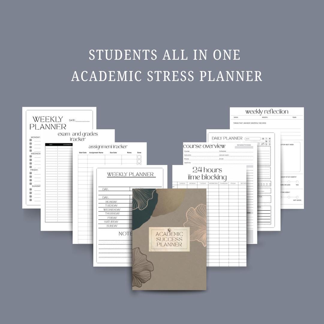 All in One Printable Academic Digital Planner for Students: ADHD ,time ...