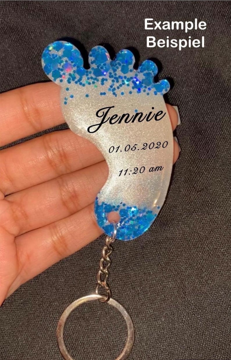 Personalized Resin Baby Footprint Keychain, Baby Keepsake,newborn Gift ...
