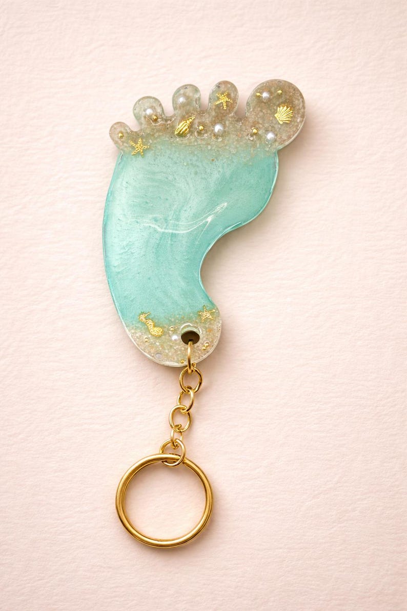 Personalized Resin Baby Footprint Keychain, Baby Keepsake,newborn Gift ...