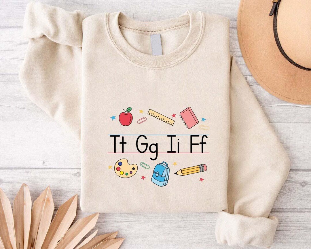 Teacher Alphabet Shirt, Classroom Learning Top, Preschool Educator ...