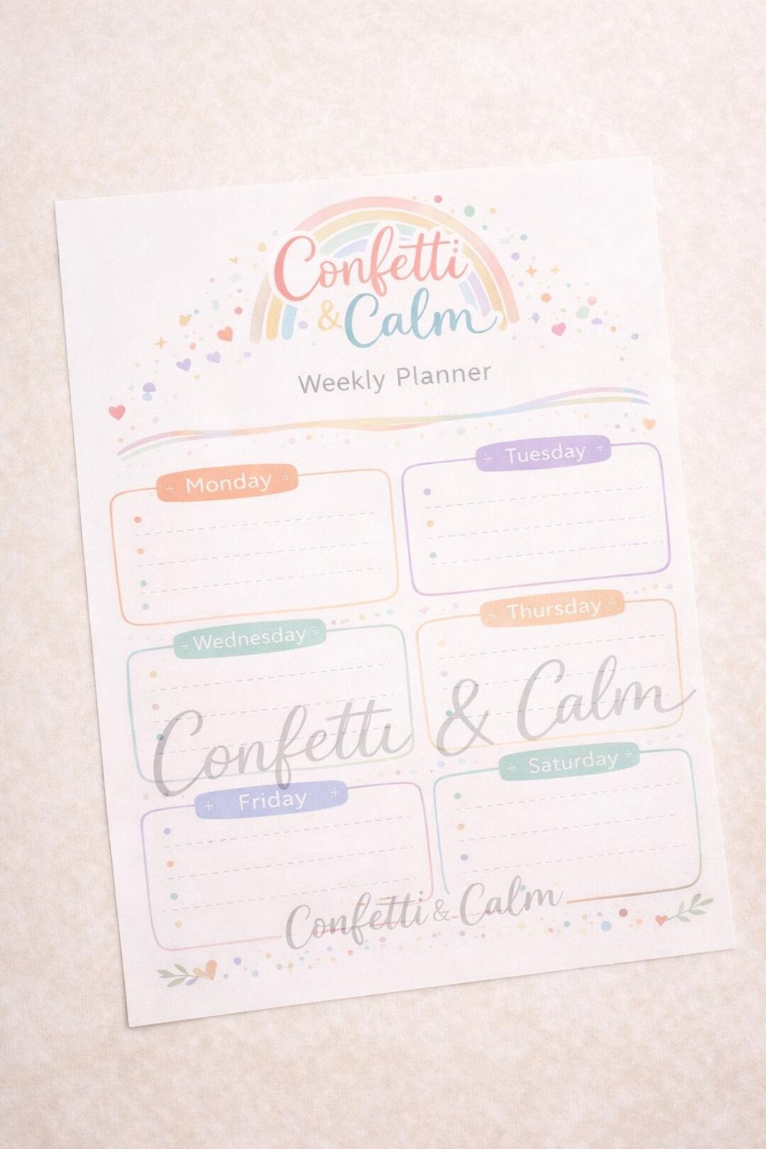 Confetti and Calm Weekly Planner | Printable iPad Digital Goodnotes ...