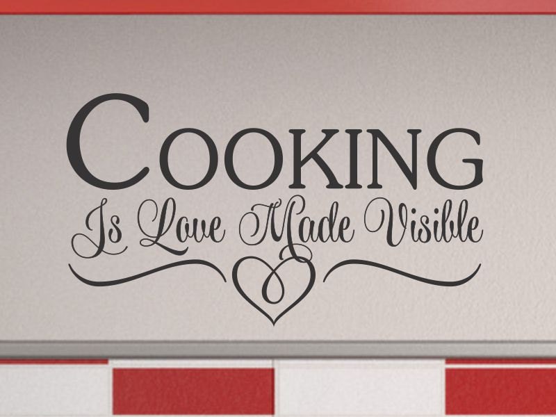 Cooking is Love Kitchen Wall Decal Kitchen Wall Decor - Etsy