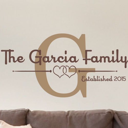 Personalized Family Name Wall Decal Custom Family Name Vinyl - Etsy