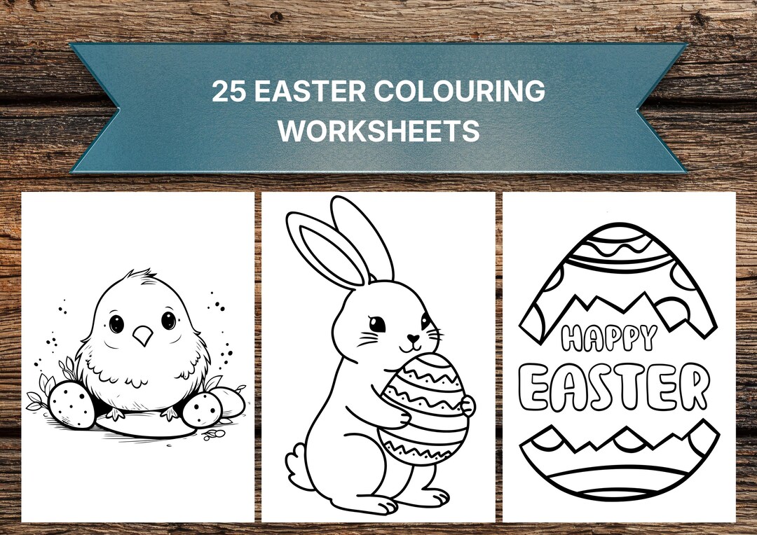 25 Easter Colouring Worksheets - Etsy
