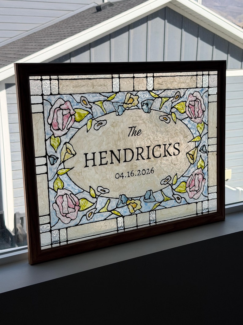 Faux Stained Glass Wedding Sign Table Numbers Digital Template in Color ...