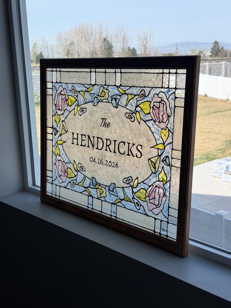 Faux Stained Glass Wedding Sign Table Numbers Digital Template in Color ...