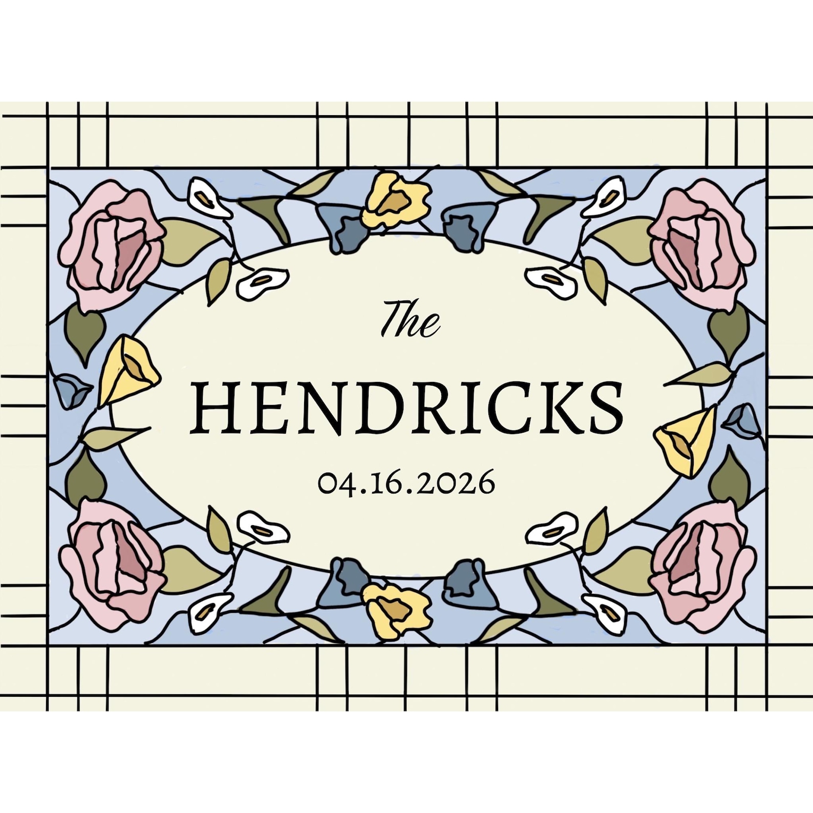 Faux Stained Glass Wedding Sign Table Numbers Digital Template in Color ...