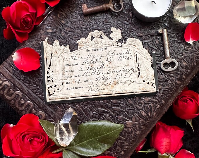 1843 Die Cut Ornate Funeral Card for a Child Handwritten Victorian ...