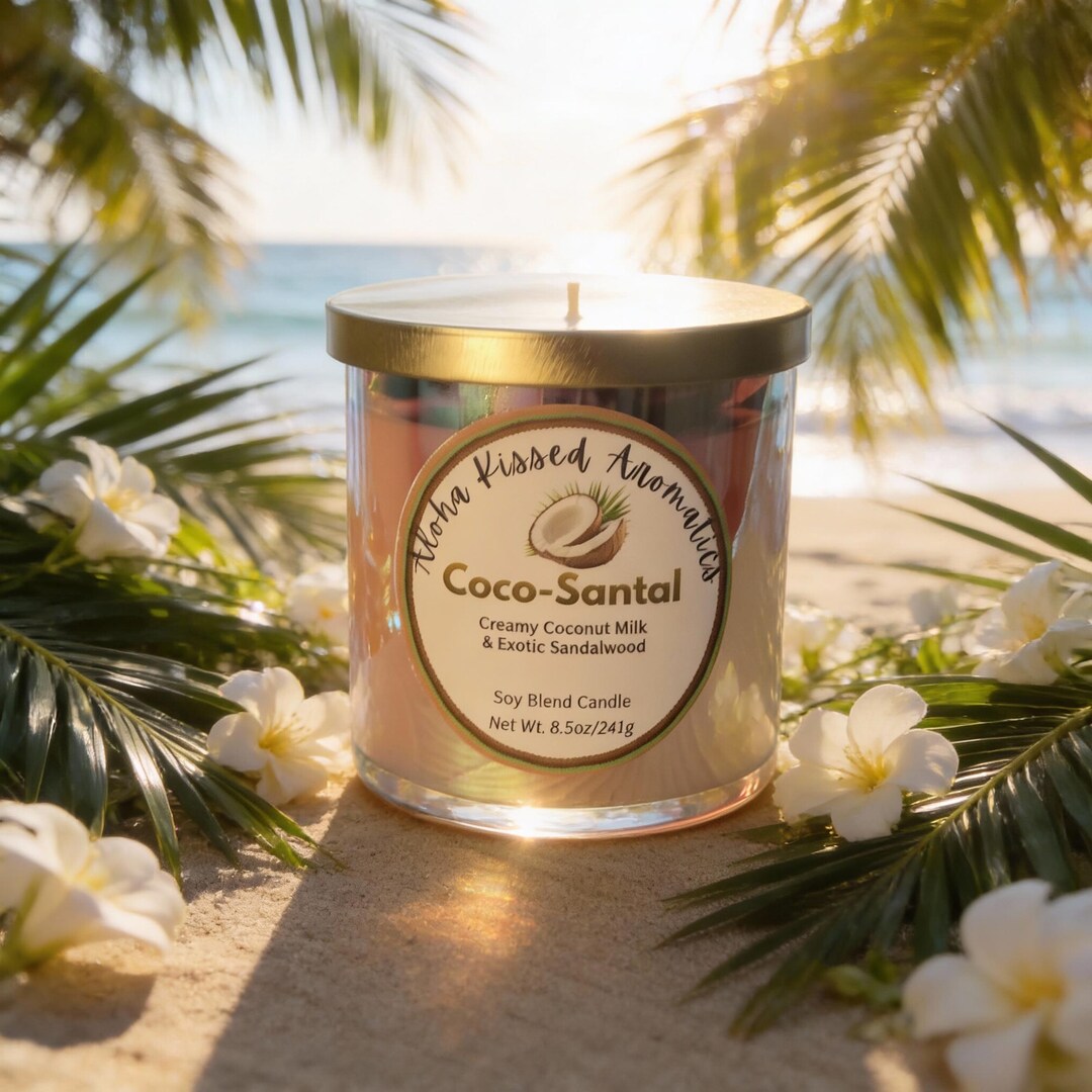 Coco-santal Candle – Creamy Coconut Milk, Exotic Sandalwood Soy Blend ...