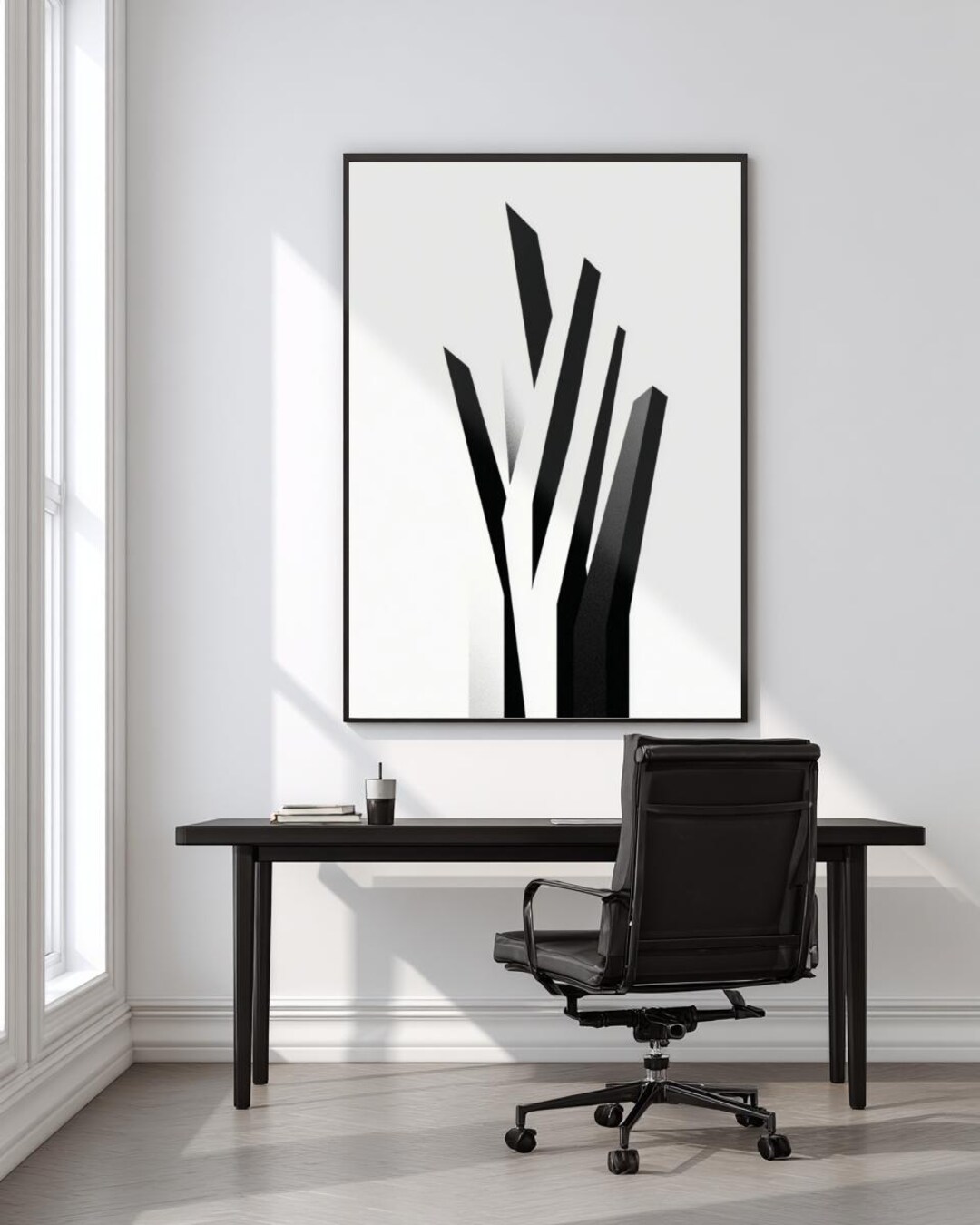 Executive Office Wall Art – Black & White Modern Corporate Print ...