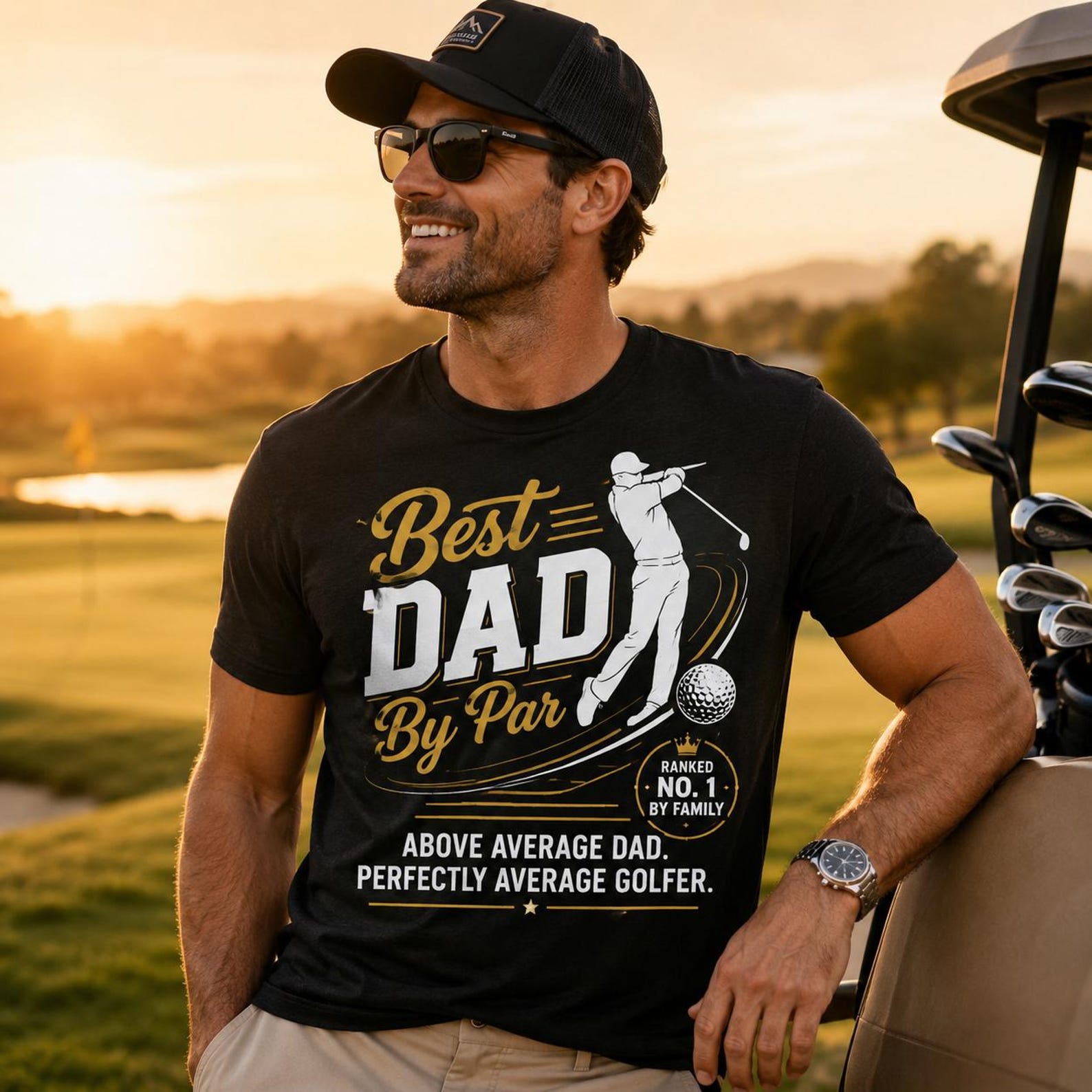 Best Dad by Par PNG: Funny Golf Dad Clipart Father's Day Png Golfer Dad ...