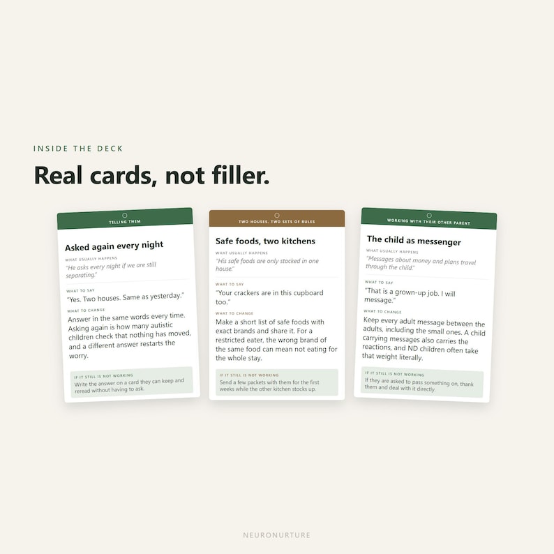 Two Homes Cards for Parents, 40 Printable Divorce and Co-parenting ...