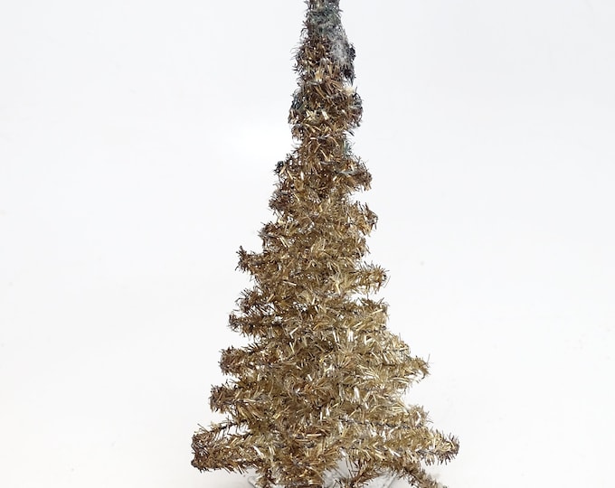Antique 1940's German Tinsel Christmas Tree With Star Base, Vintage ...
