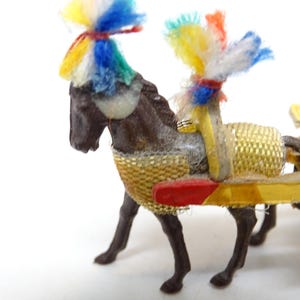 Vintage Tiny Miniature Sicilian Hand Crafted Horse & Carriage Cart ...