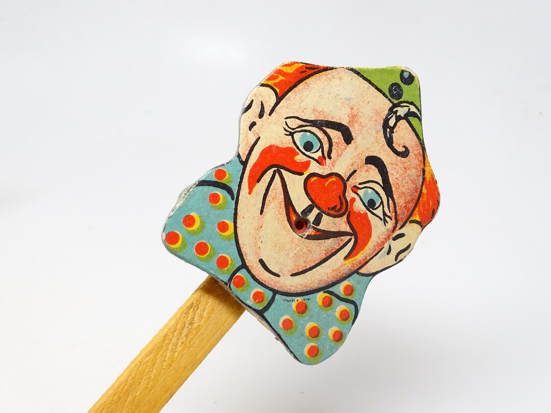 Vintage German Halloween Clown Face Squeaker Noise Maker, Paper ...