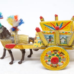 Vintage Tiny Miniature Sicilian Hand Crafted Horse & Carriage Cart ...