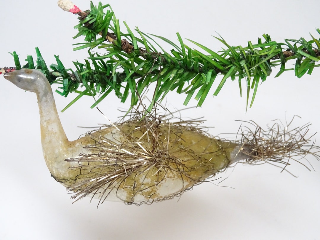 Antique Victorian Wire Wrapped Mercury Glass Swan Christmas Tree ...