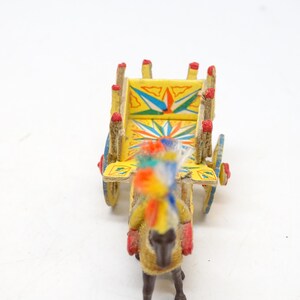 Vintage Tiny Miniature Sicilian Hand Crafted Horse & Carriage Cart ...