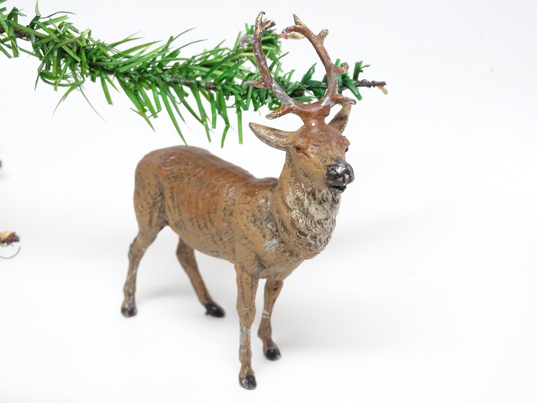 Antique German Metal Reindeer Hand Painted Toy Lead Deer for - Etsy