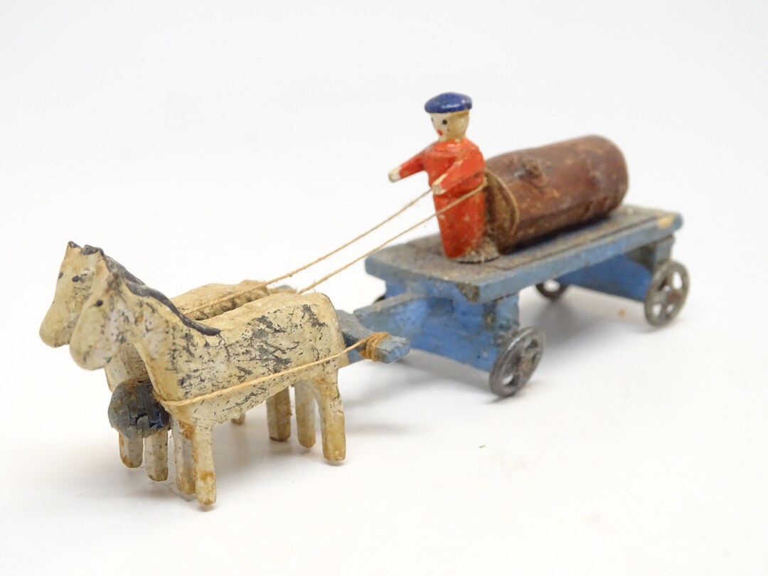 Antique German Erzgebirge Wagon With Driver Horses Vintage - Etsy