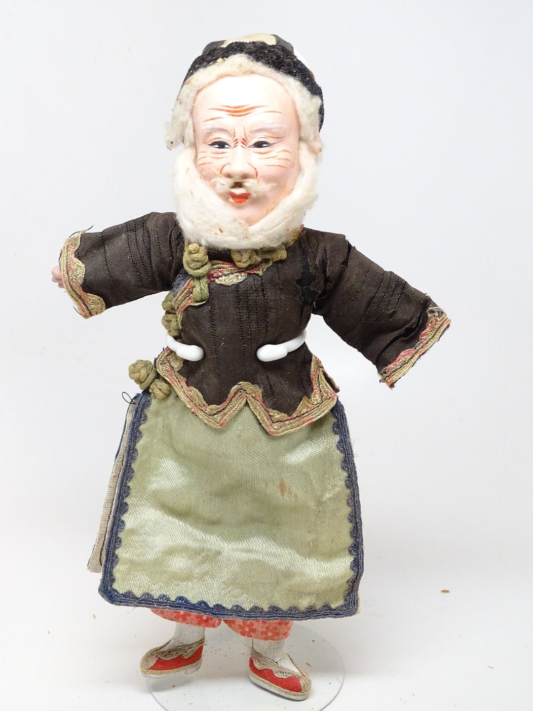 Antique Chinese Opera Doll in Period Dress, Hand Painted Face, Vintage ...